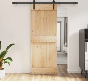 vidaXL Posuvné dveře s kováním 80 x 210 cm masivní borové dřevo [3202987]