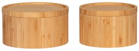Bambusové úložné boxy v sadě 2 ks s víkem/dekorativní v přírodní barvě ø 15x8 cm Chefalu – House Nordic