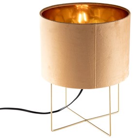 Moderní stolní lampa žlutá se zlatem - Rosalina
