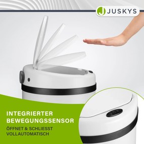 Juskys Kulatý bezdotykový odpadkový koš Barva: stříbrná, Velikost: 50 L
