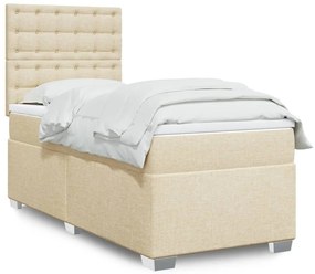 Box spring postel s matrací krémová 90x190 cm textil 3290362