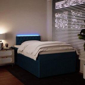 Box spring postel s matrací modrá 120 x 190 cm samet 3289996