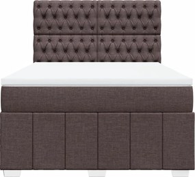 Box spring postel s matrací tmavě hnědá 140x200 cm textil 3291701