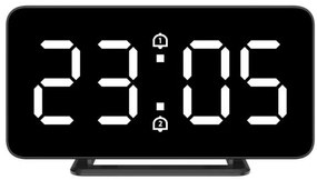 JVD Digitální černý budík do el. sítě JVD SB3216.2 s bílými LED číslicemi