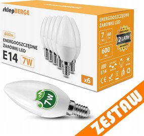 SADA 6x LED žárovka E14 7W 600lm - neutrální bílá