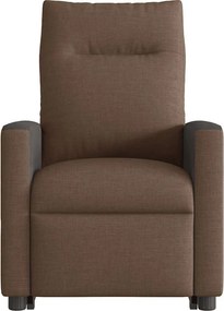 Zvedací masážní polohovací křeslo hnědé textil 3324062