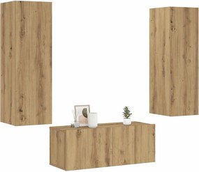 Nástěnné TV skříňky 3 ks dub artisan kompozitní 3328964