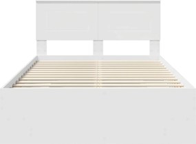 Rám postele s čelo Bílá 120 x 123 cm Kompozitní dřevo 3408872