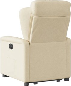 Zvedací polohovací křeslo krémové textil 3303142