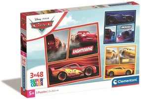 Clementoni - Puzzle 3x48 Square Disney Cars