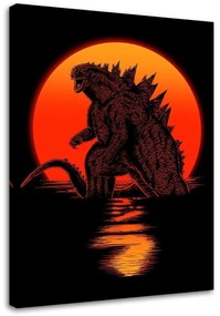 Gario Obraz na plátně Godzilla, příšera a západ slunce - DDJVigo Rozměry: 40 x 60 cm