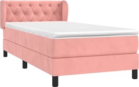 Box spring postel s matrací růžová 80 x 200 cm samet 3127642