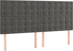 Box spring postel s matrací tmavě šedá 180x200 cm samet 3138098