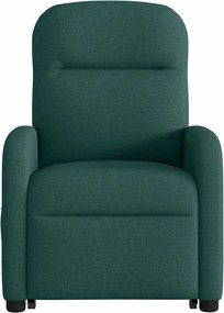 Elektrické zvedací masážní polohovací křeslo zelené textil 3303008