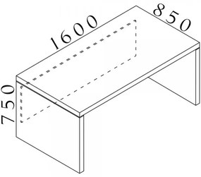 Stůl Lineart 160 x 85 cm