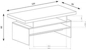 Casarredo Konferenční stolek INDIANAPOLIS I-13 jasan tmavý