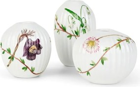 Sada 3 miniaturních porcelánových váz Kähler Design Hammershøi Spring