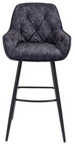 Designová barová židle Garold šedý samet