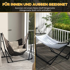 Houpací stojan Outsunny, stojan na závěsné křeslo, stojan s houpací sítí, s nosností do 120 kg, ocel, 263 x 89 x 100 cm, černý
