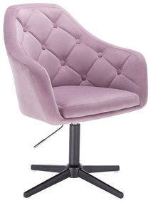 LuxuryForm DESIGN Otočné křeslo ANDORA VELUR na černém kříži - levandule