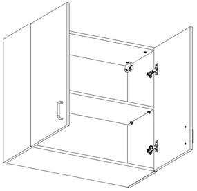 PROVENCE k | horní skříňka G80S prosklená s policí | 80 cm | bílá/borovice andersen