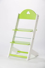 Lucas Wood Style rostoucí židle MIXLE -  bílá/zelená rostoucí židle MIXLE: Autíčko