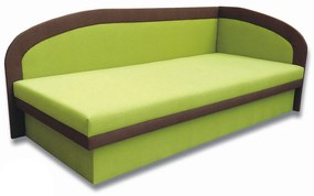 Jednolůžková postel (válenda) 80 cm Melvin (Devon 001 zelená + Devon 009 hnědá) (P). 793134