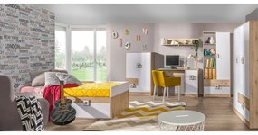 Dětský pokoj LENOX s třídveřovou šatní skříní; 4 varianty Barva: šedá