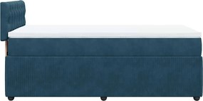 Box spring postel s matrací modrá 90 x 190 cm samet 3289924