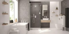 Deante Kerria Plus, skládací sprchové dveře do otvoru 90x200cm, 6mm čiré sklo s ActiveCover, chromový profil, KTSX041P