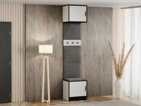 Šatní skříň s nástavcem panel tapicerowany ROJ 10 bílý + šedý