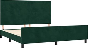 Rám postele bez matrace tmavě zelená 160 x 200 cm samet 3125644