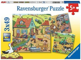Ravensburger puzzle na farmě 3x49 dílků