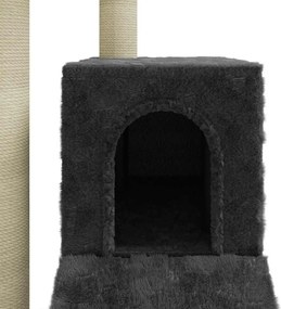 Škrabadlo pro kočky se sisalovými sloupky tmavě šedé 92 cm 171514