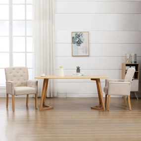 Jídelní židle s područkami béžová textil,  287941
