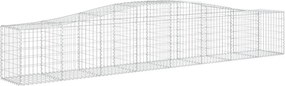 Klenuté gabionové koše 2 ks 400x50x60/80 cm pozinkované železo 3145930