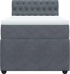 Box spring postel s matrací tmavě šedá 100x200 cm samet 3289969