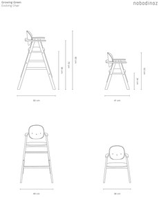 Nobodinoz Growing Green Dětská Rostoucí židle 3v1 SET Leonie Brown