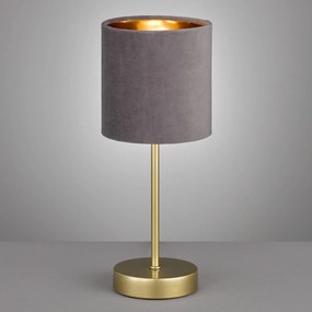 Stolní lampa Aura, zlatá, stínidlo šedá/zlatá