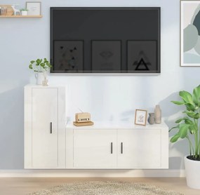 vidaXL 2dílný set TV skříněk kompozitní dřevo [3188489] Barva: bílá s vysokým leskem