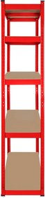 Skladový regál REBEL RB-1251R 180x90x40, červený