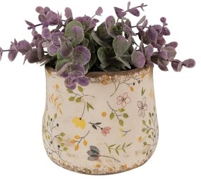 Keramický obal na květináč s lučními kvítky Brigitta XS – 11x10 cm