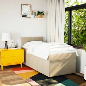 Box spring postel s matrací krémová 80 x 200 cm textil 3289200