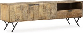 TV stolek z mangového dřeva v přírodní barvě 175x55x40 cm Priya – MOME