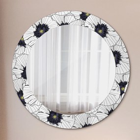 Kulaté dekorativní zrcadlo Složení lineárních květů fi 60 cm