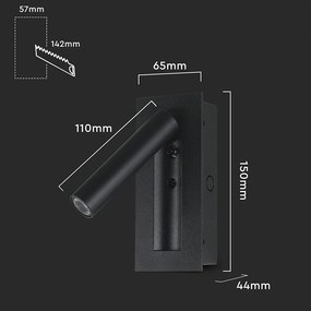 LED Solution Černé vestavné LED svítidlo 2W 239996
