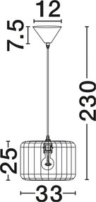 Modré/v přírodní barvě provazové závěsné svítidlo ø 33 cm Abby – Nova Luce