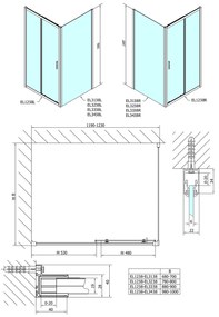 Polysan Polysan, EASY obdélníková sprchová zástěna 1200x800mm L/P varianta, sklo Brick, EL1238EL3238