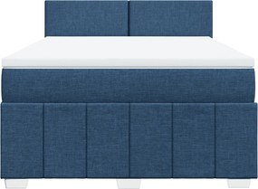 Box spring postel s matrací modrá 140x200 cm textil 3287090