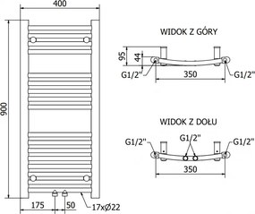 Mexen Ares, elektrické topné těleso 900 x 400 mm, 300 W, bílá, W102-0900-400-2300-20